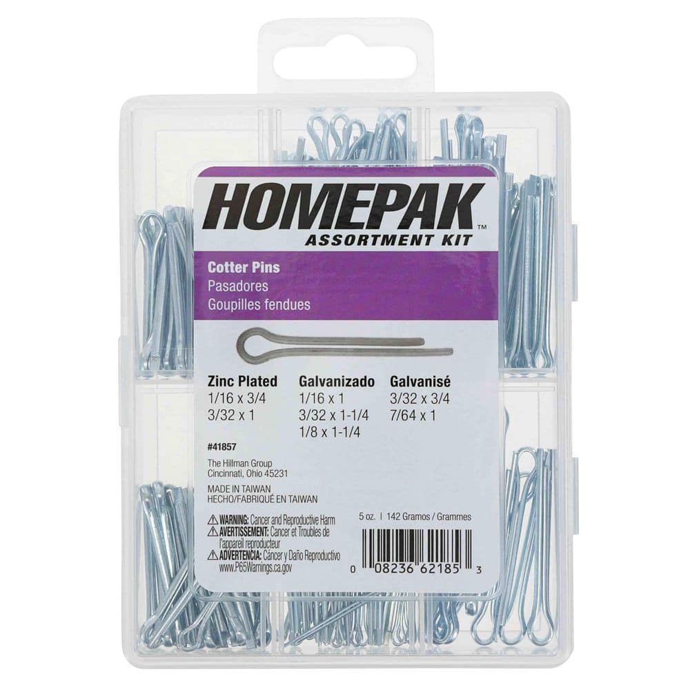 Hillman HOMEPAK Zinc Cotter Pins Assorted Kit (170-Pack) 41857 - The ...