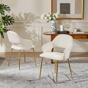 VECELO Elegant Pink Velvet Dining Chairs with Gold Metal Legs-Modern ...