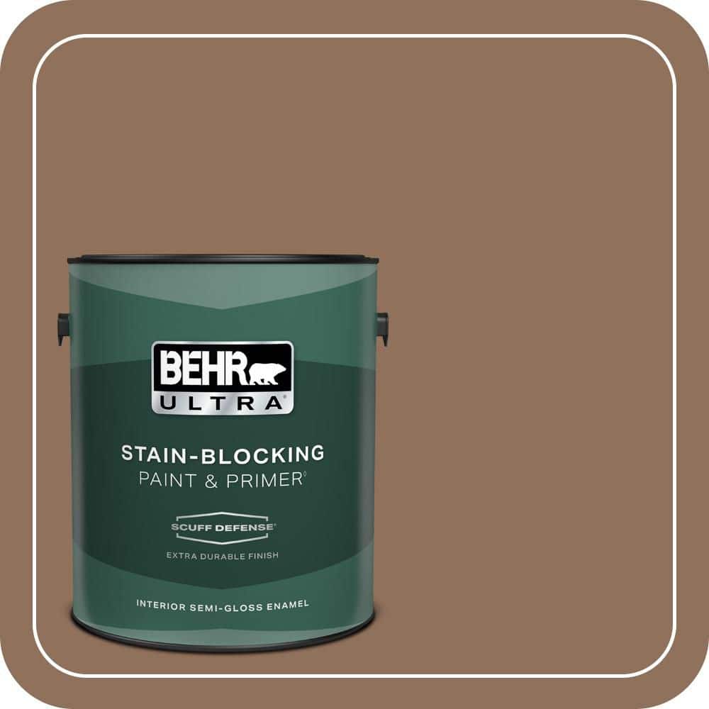 BEHR ULTRA 1 gal. #N240-6 Wild Mustang Extra Durable Semi-Gloss Enamel ...