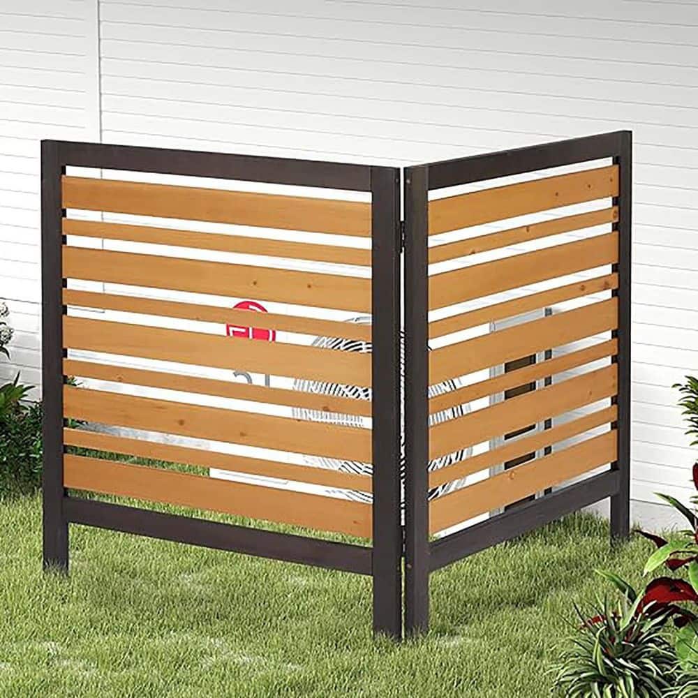 Privacy Fence Screen Brown Wood for Garden Fence,Air Conditioner Fence ...