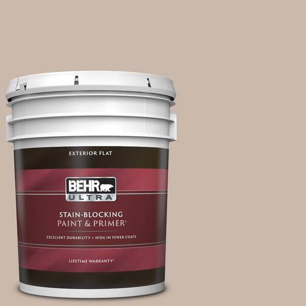 BEHR ULTRA 5 gal. #N230-3 Armadillo Flat Exterior Paint & Primer 485005 ...