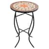 Merra Black Metal Ceramic Tile Top Mosaic Outdoor Side Table, Maple IDF-14MS-MP-BNHD-1 - The ...