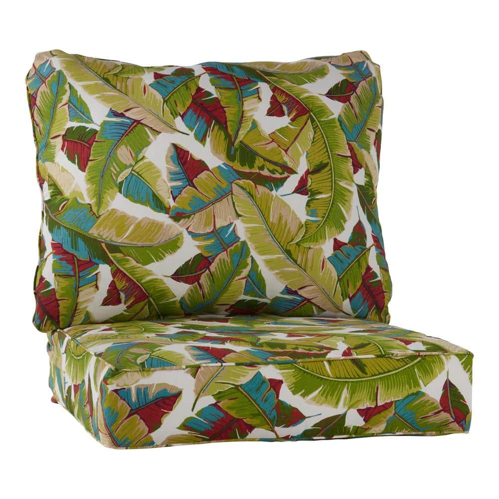 Greendale Home Fashions 24 in. x 24 in. 2-Piece Outdoor Deep Seat ...