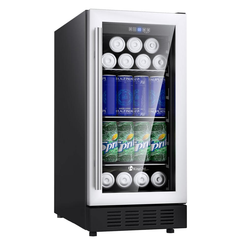 KingChii 15 in. 80 Cans Compressor Beverage Cooler Fridge - Built-in ...