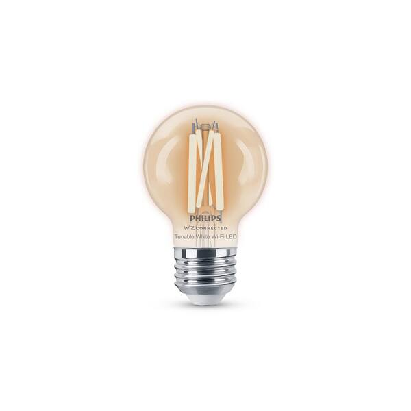 Philips 40-Watt Equivalent G16.5 Smart Wi-Fi Vintage Edison LED Light ...