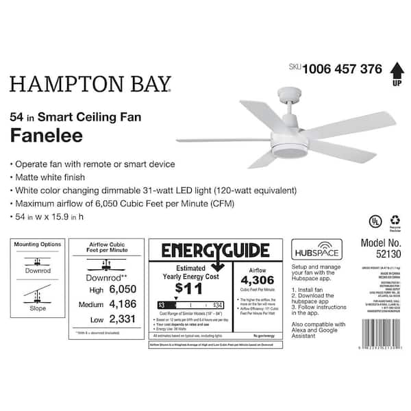 Hampton Bay Ceiling Fan Diagram Hampton Bay Marlston 52 In.