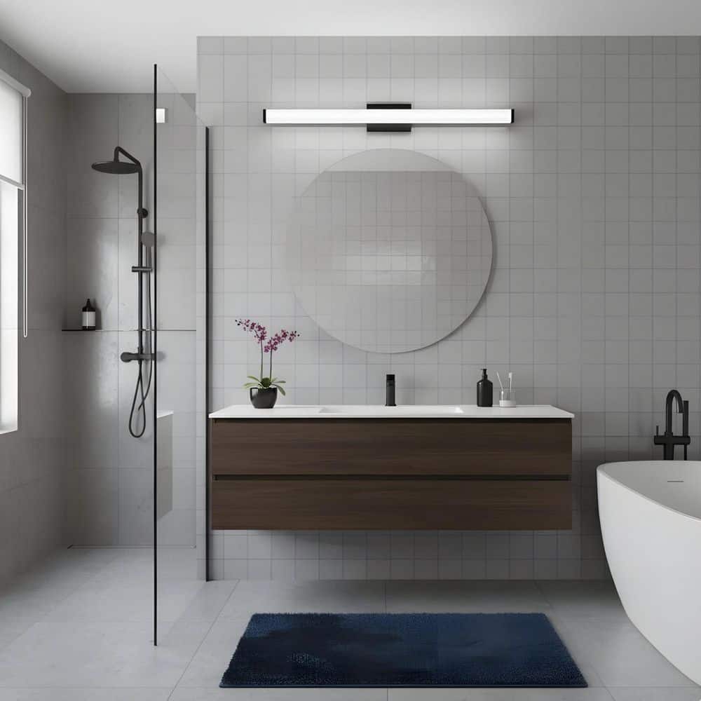 RCCFBHM 40. 6in. 1-Light Black LED Bathroom Vanity Light Strip with ...