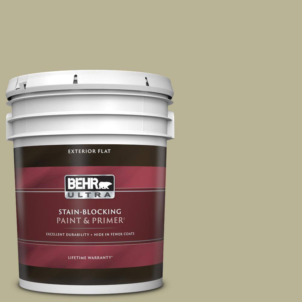 BEHR ULTRA 5 gal. #PPU9-09 Seedling Flat Exterior Paint & Primer 485405 ...