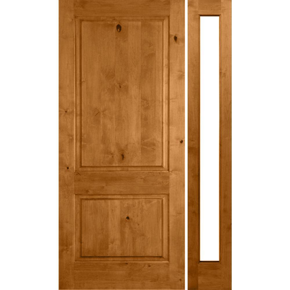 Krosswood Doors 44 in. x 80 in. Rustic Unfinished Knotty Alder Square ...