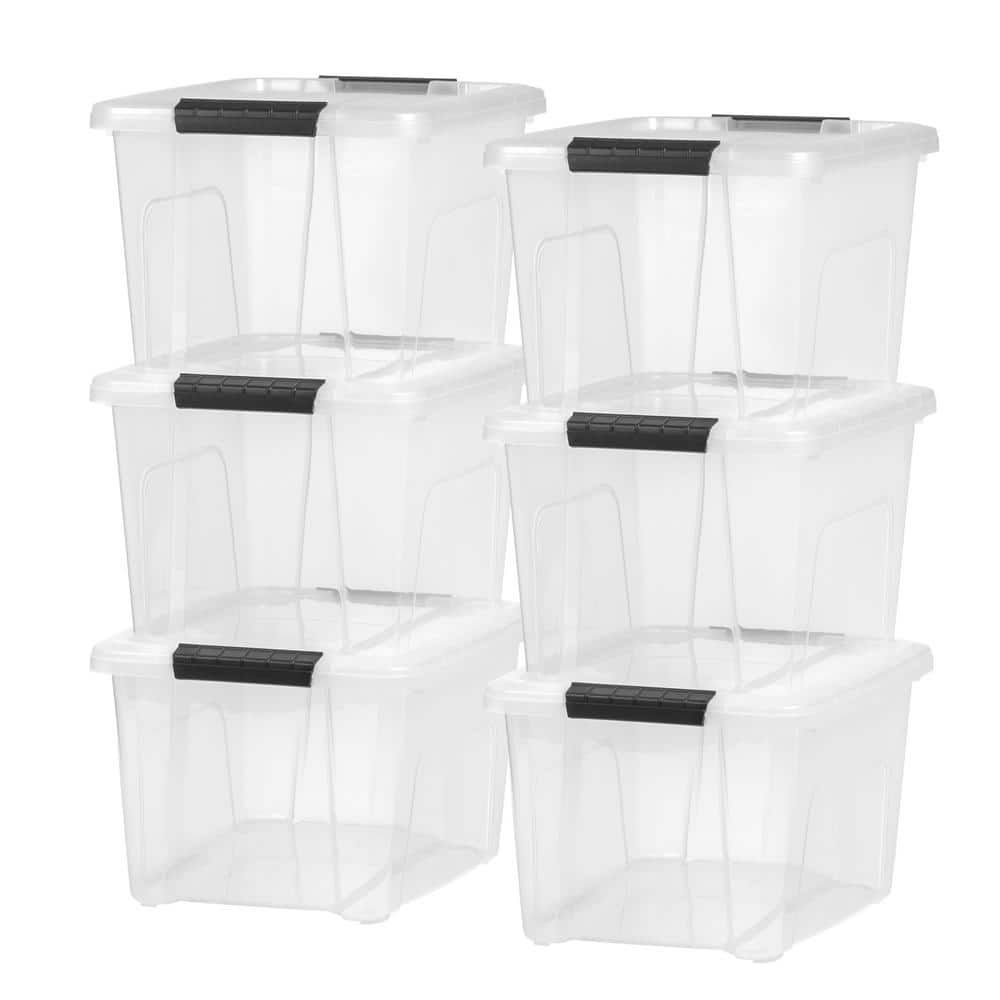 IRIS 20.5 Qt./5.1 Gal. Buckled Clear Box, Clear (6-Pack) 500296 - The ...