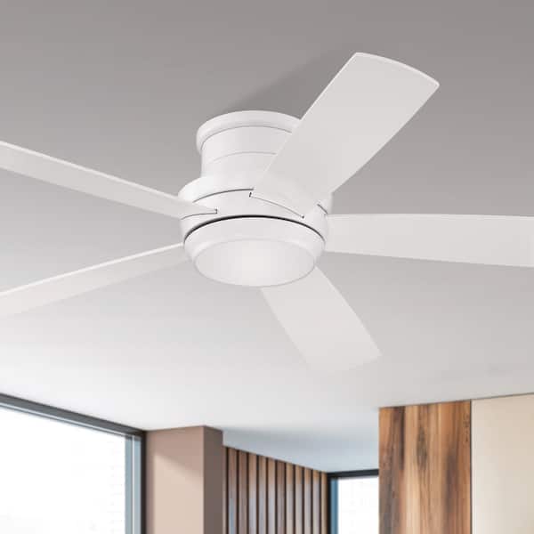 CRAFTMADE 52 in. White Finish with White Blades Flush Mount Standard ...