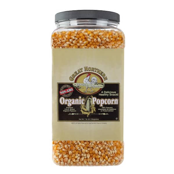 GREAT NORTHERN 7 lbs. Organic Popcorn Kernels Resealable Bulk Jug of ...