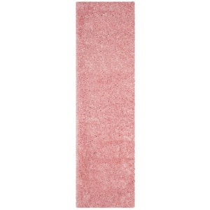 SAFAVIEH Polar Shag Light Pink 7 ft. x 7 ft. Square Solid Area Rug ...