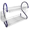 Better Chef 16 in. 2-Tier Blue Chrome Plated Standing Dish Rack ...