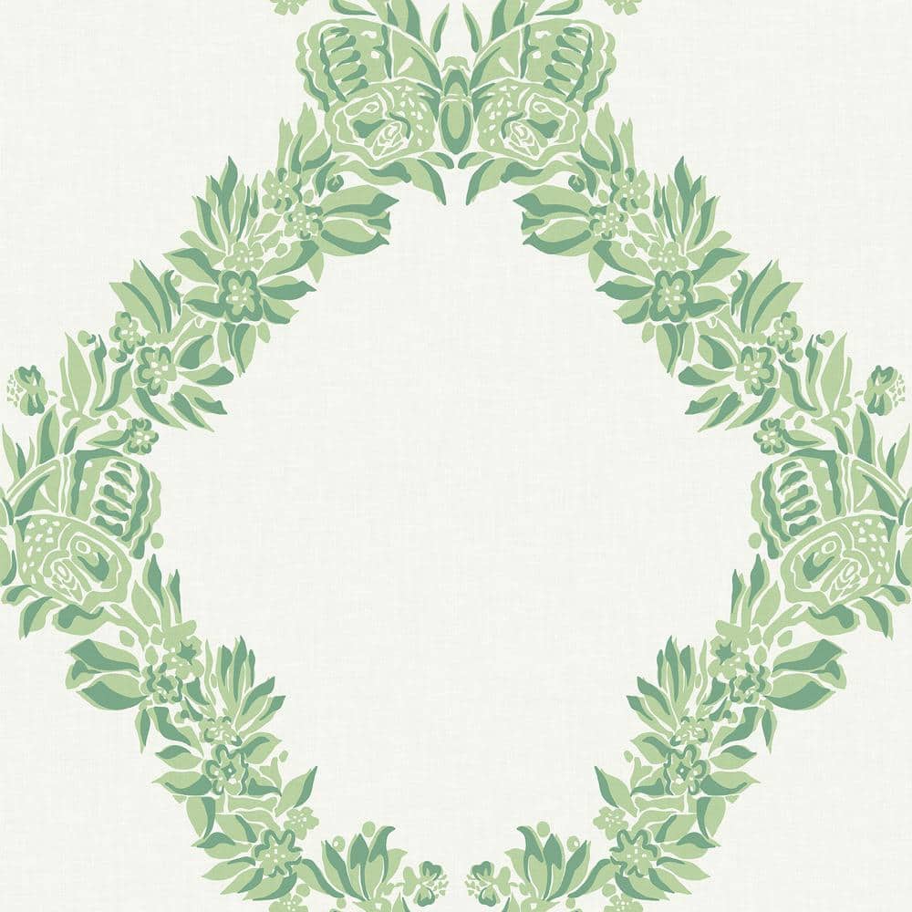 Scalamandre Green Jade Wreath Peel and Stick Wallpaper Sample ...