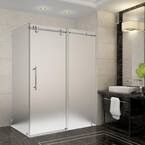 Aston Langham 60 in. x 33.8125 in. x 75 in. Completely Frameless Shower Enclosure in Stainless ...