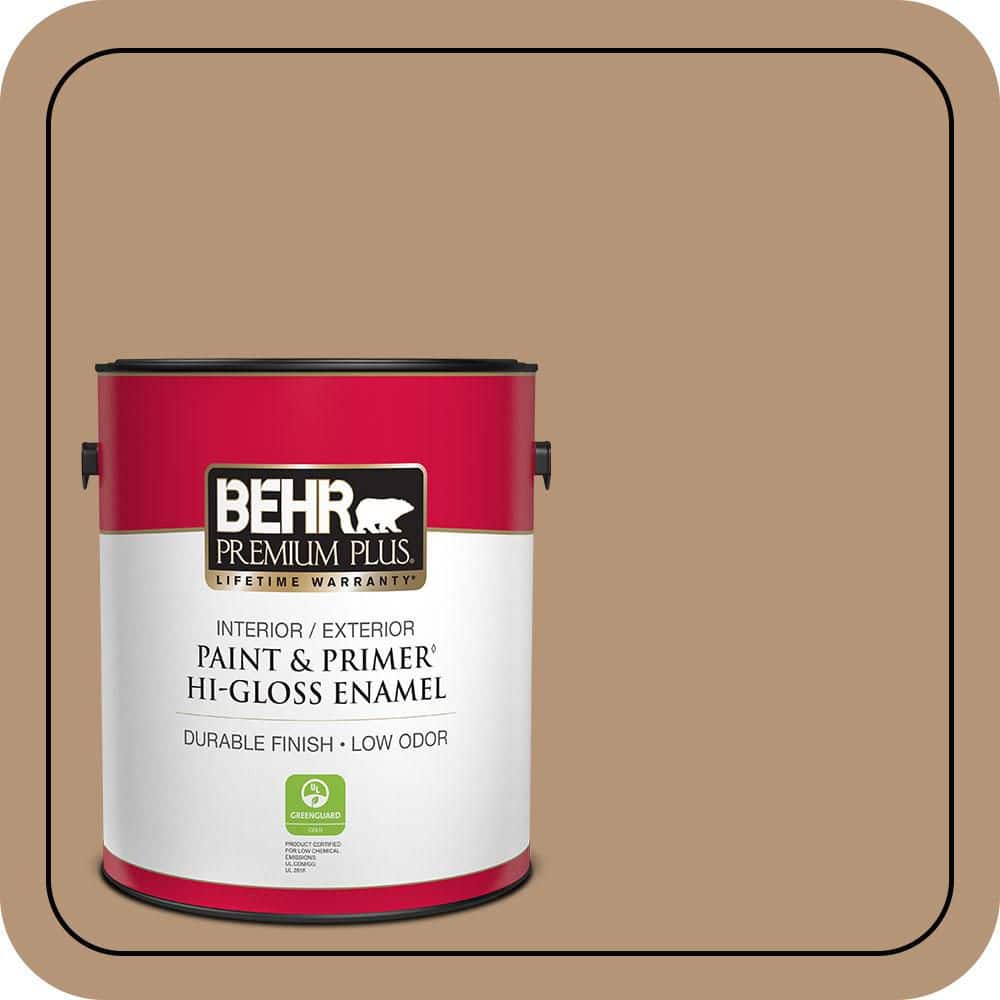 BEHR PREMIUM PLUS 1 gal. #280F-4 Burnt Almond Hi-Gloss Enamel Interior ...