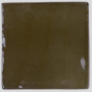 Apollo Tile Antiek Olive Green 3.94 in. x 3.94 in. Glossy Ceramic ...