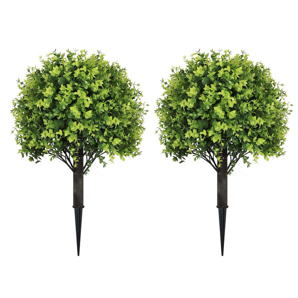 HOYMN 2 ft. Artificial Boxwood Topiary Tree UV-Resistant No-Maintenance ...