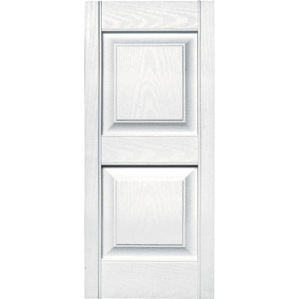 Builders Edge 14.75 in. x 35 in. Raised Panel Vinyl Exterior Shutters ...