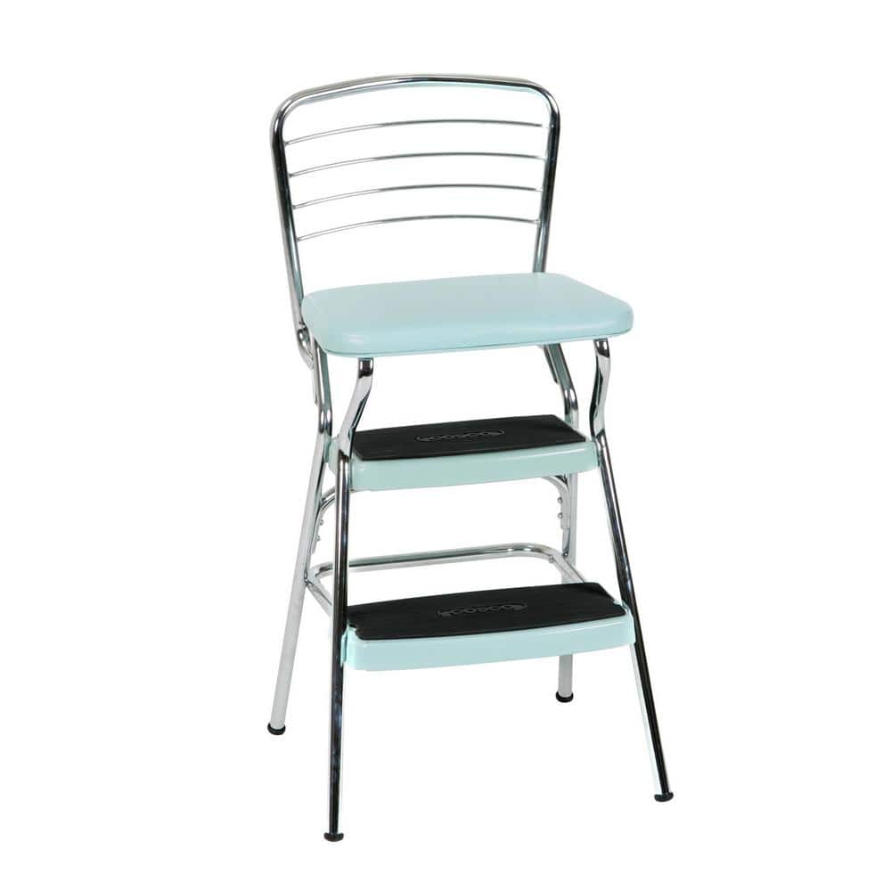 Cosco 2-Step 3 ft. Steel Retro Step Stool with 225 lb. Load Capacity in ...
