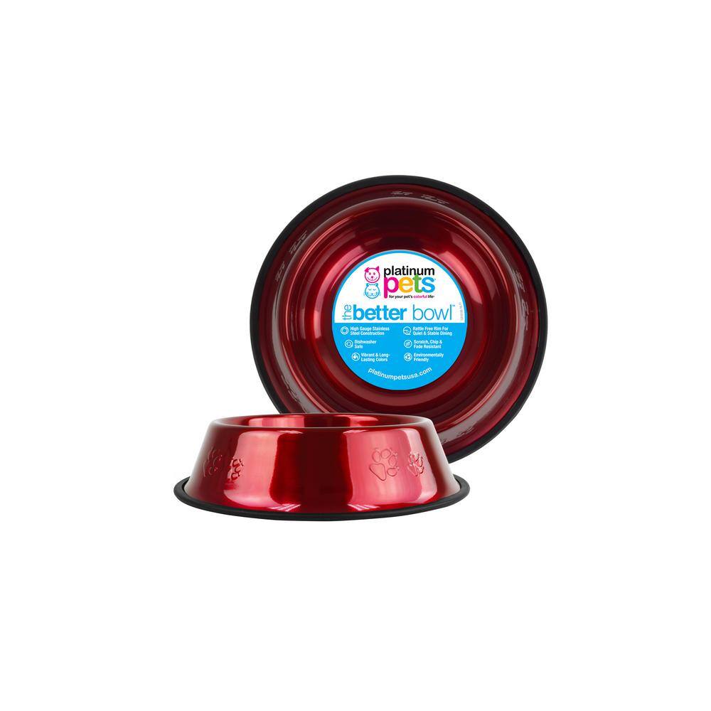 Platinum Pets Embossed Non-Tip Stainless Steel Cat/Dog Bowl, Candy ...