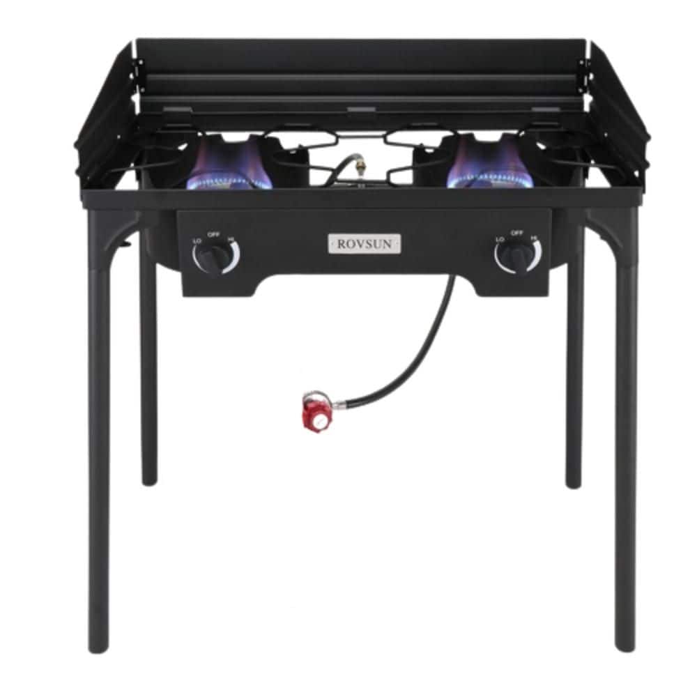 Karl home 2 Burner 150,000 BTU Outdoor Gas Propane Stove with Windpanel and Carrying Bag ...