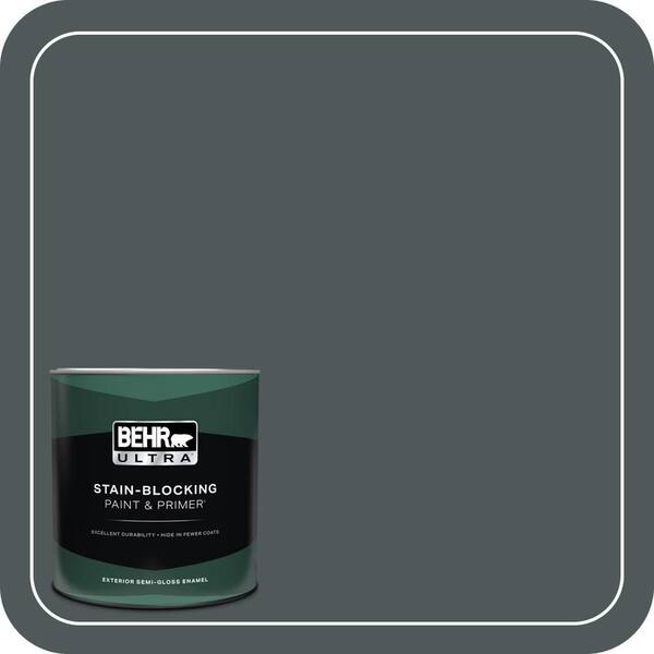 BEHR ULTRA 1 qt. #N440-7 Midnight in NY Semi-Gloss Enamel Exterior ...