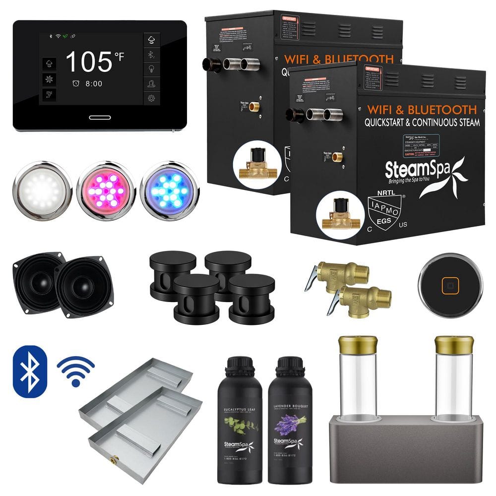 SteamSpa Black Series 24kW Steam Bath Generator with Wireless Control ...