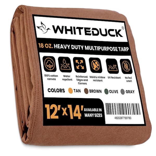 WHITEDUCK 18 oz. Canvas Tarp 12 x 14 Brown U0-5OPT-XCF2 - The Home Depot