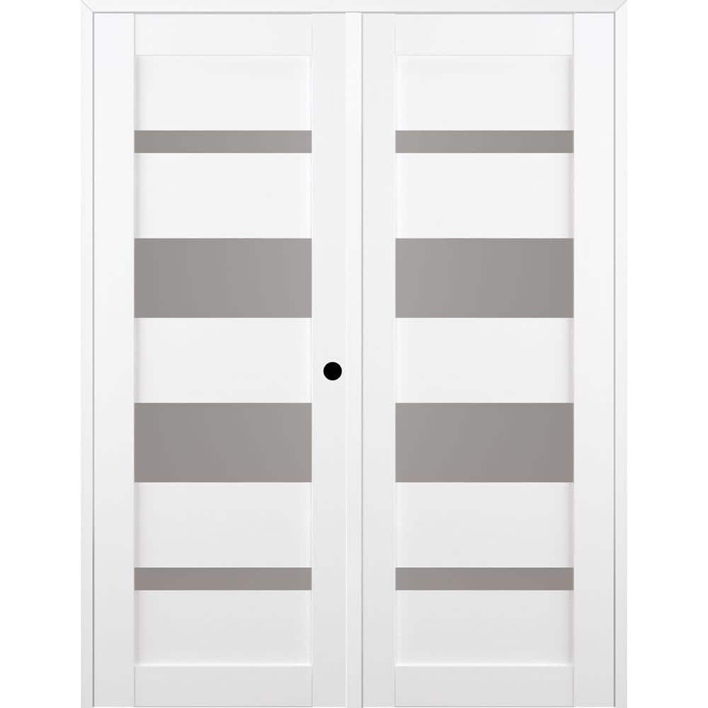 Belldinni Mirella 72"x83.25" Left Hand Active 5-Lite Frosted Glass ...