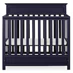 Dream On Me Harbor 4-in-1 Navy Convertible Mini Crib 636-NVY - The Home ...
