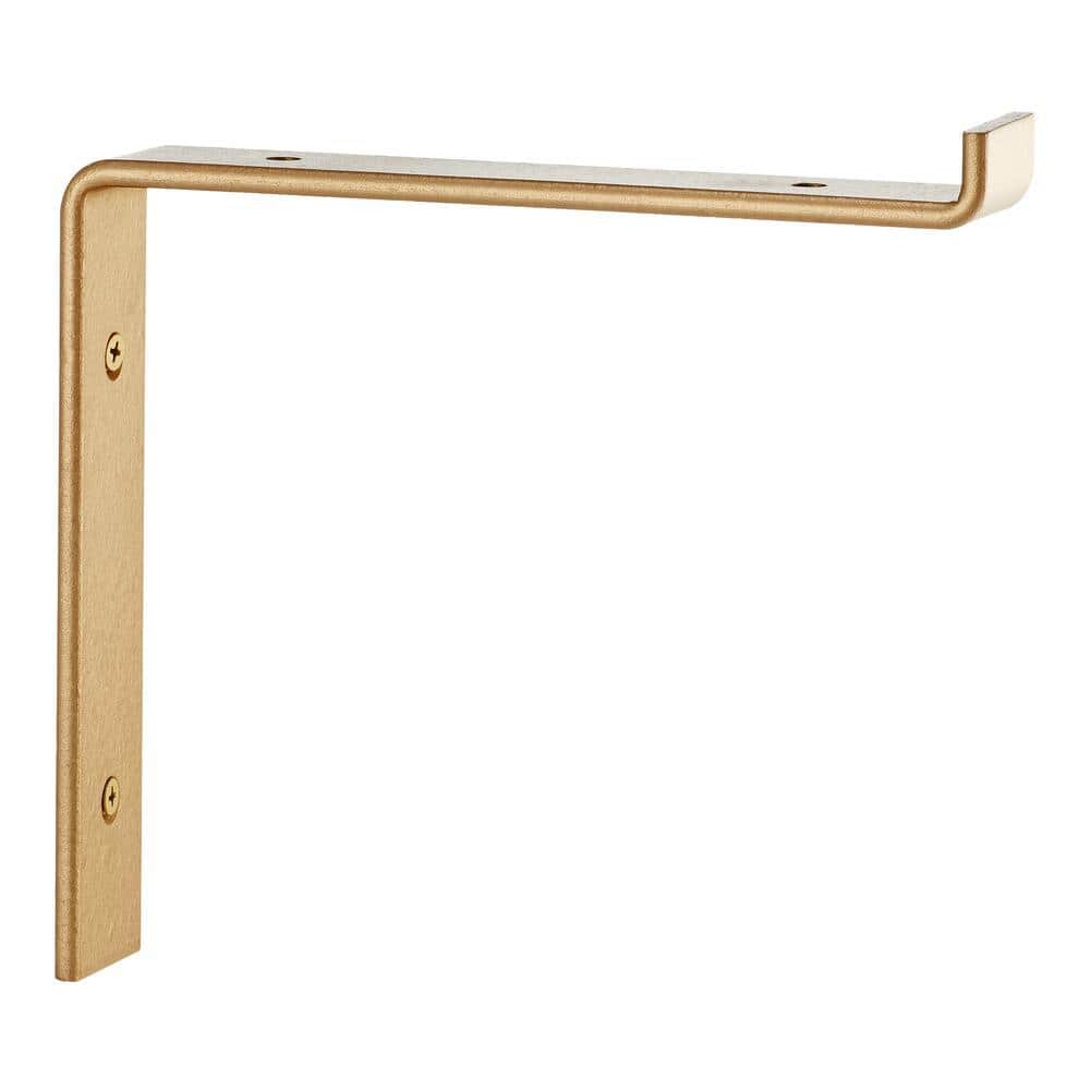 Home Decorators Collection 8 in. Matte Gold Steel Shelf Bracket 14110 ...