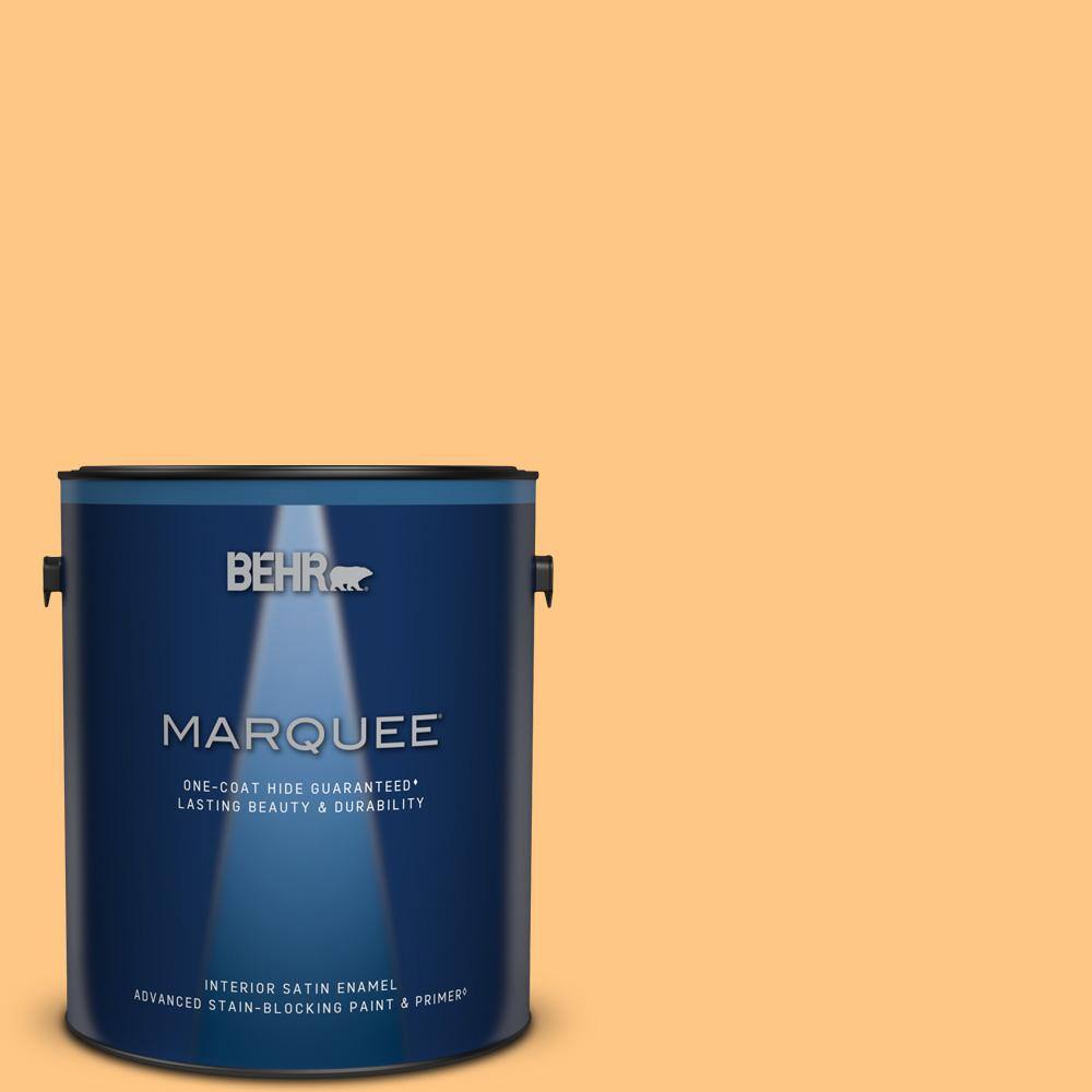 BEHR MARQUEE 1 gal. #P240-4 Mango Tango Satin Enamel Interior Paint ...