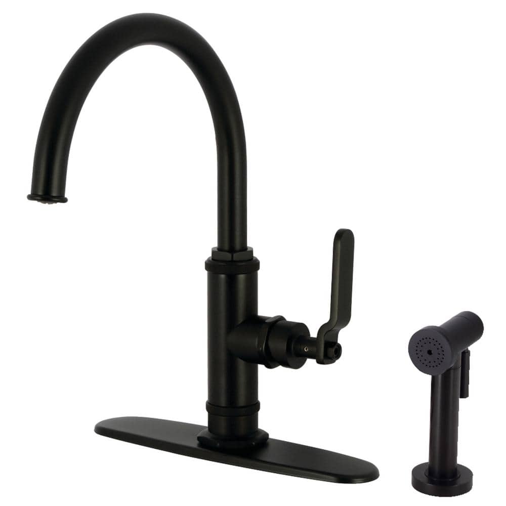 Kingston Brass Whitaker Deck Mount Single Handle Standard Kitchen ...