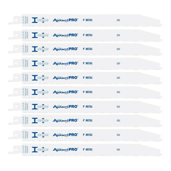 Avanti Pro 9 in. 14/18 TPI Bi-Metal Reciprocating Saw Blades for Thick ...