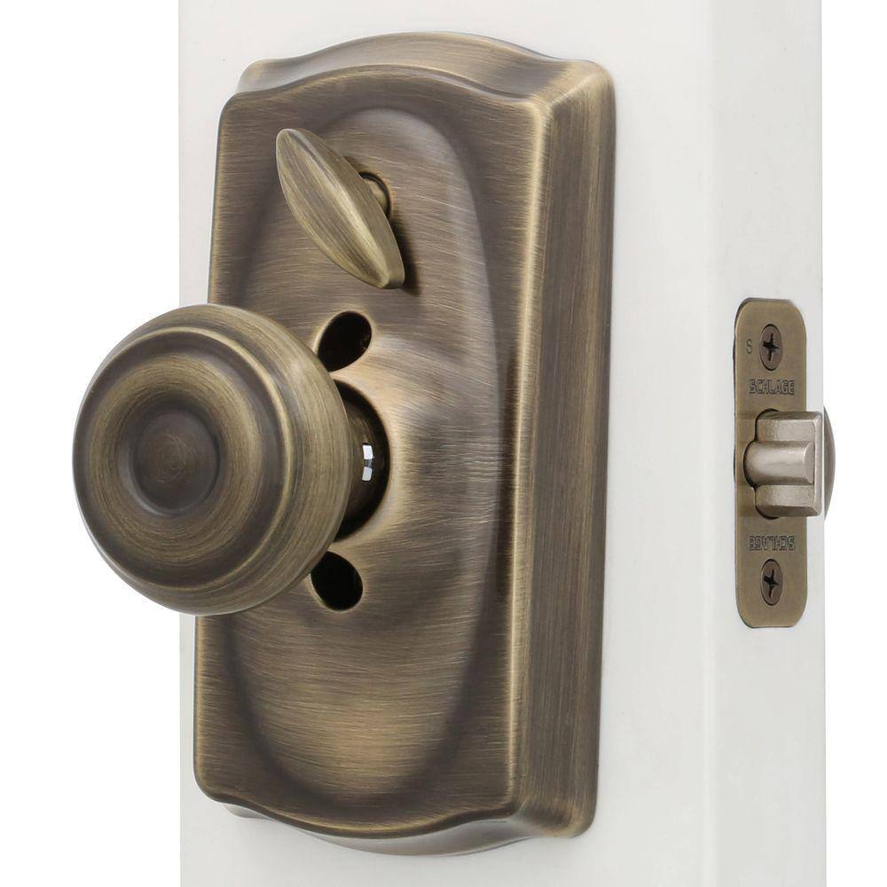 Buy Camelot Antique Brass Electronic Door Lock with Georgian Door Knob ...