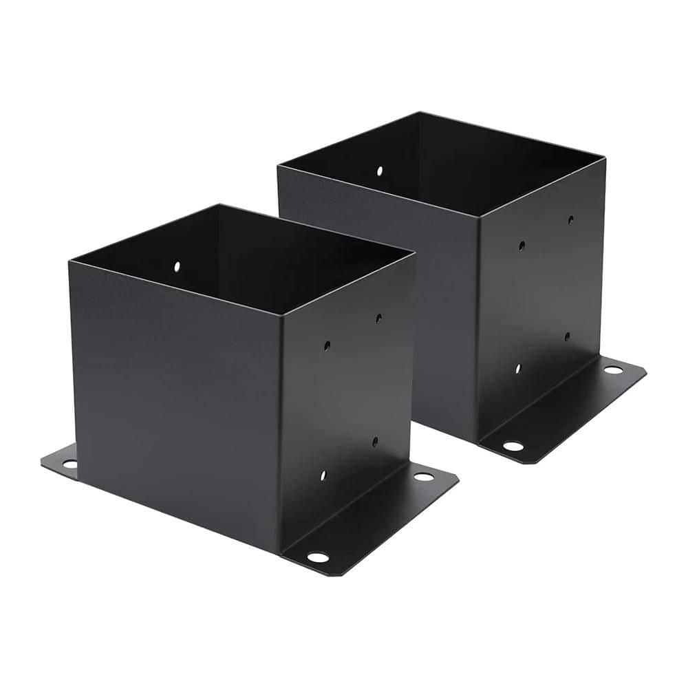 Afoxsos Heavy Duty Metal Black Powder Coated Post Brackets for Deck ...