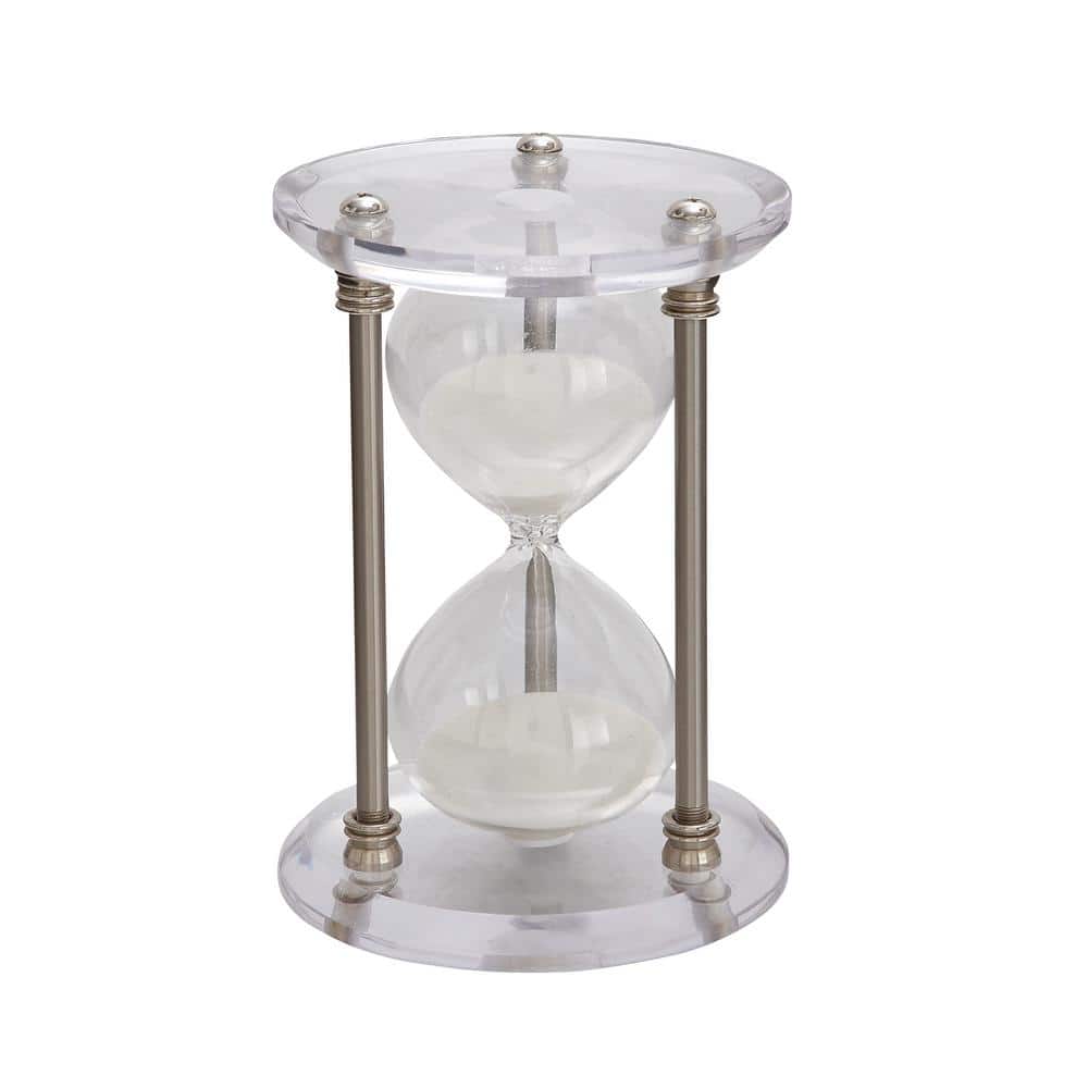 Novogratz Silver Hourglass Sand Metal Timer with Acrylic Base 53419 ...