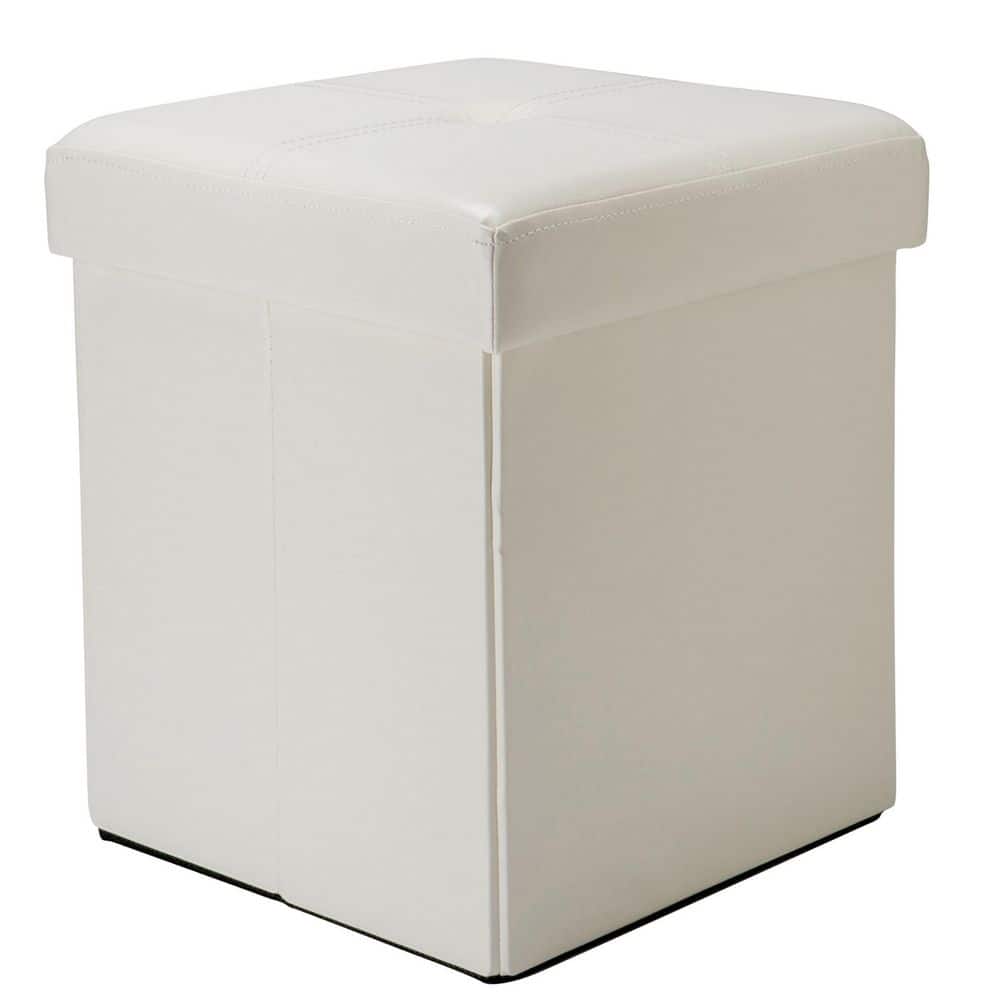 SIMPLIFY Ivory Storage Ottoman F-0625-IVO - The Home Depot