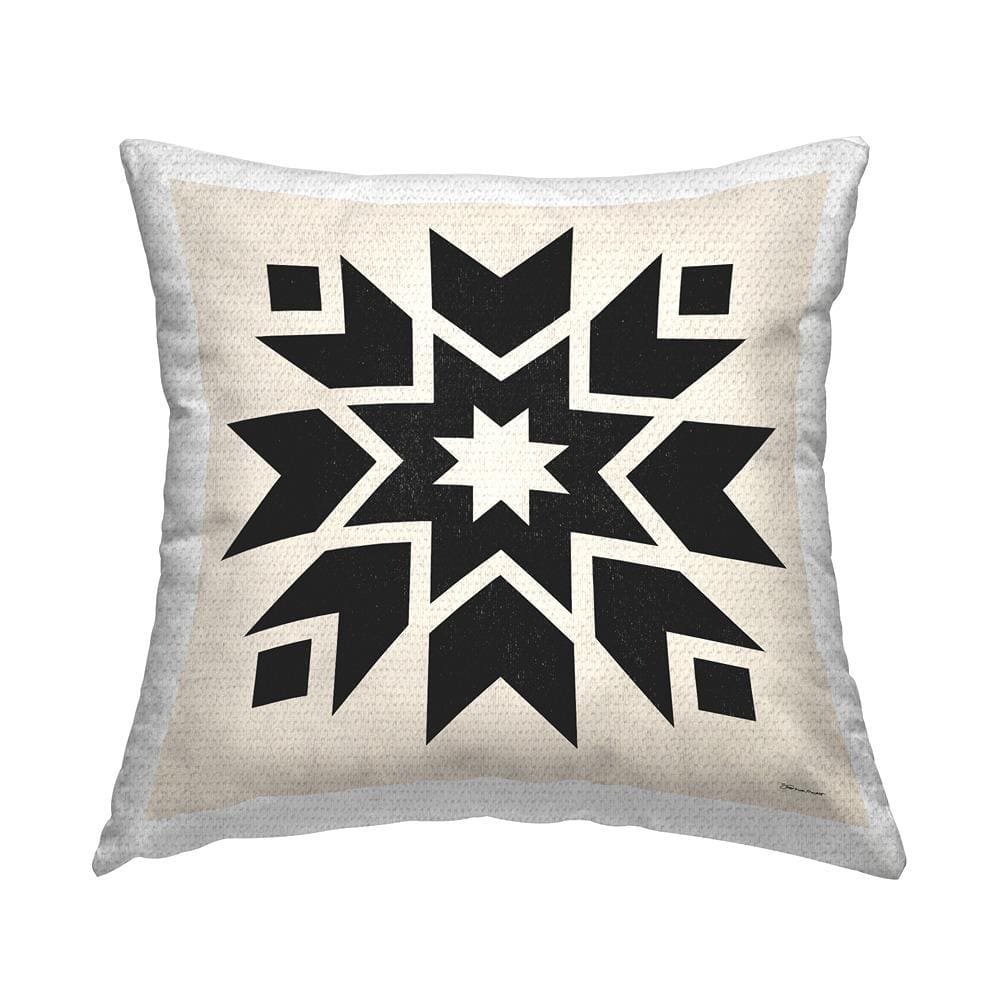 Stupell Industries Bold Black Quilt Block Shapes Black Square Outdoor Throw Pillow plc-007_osq ...