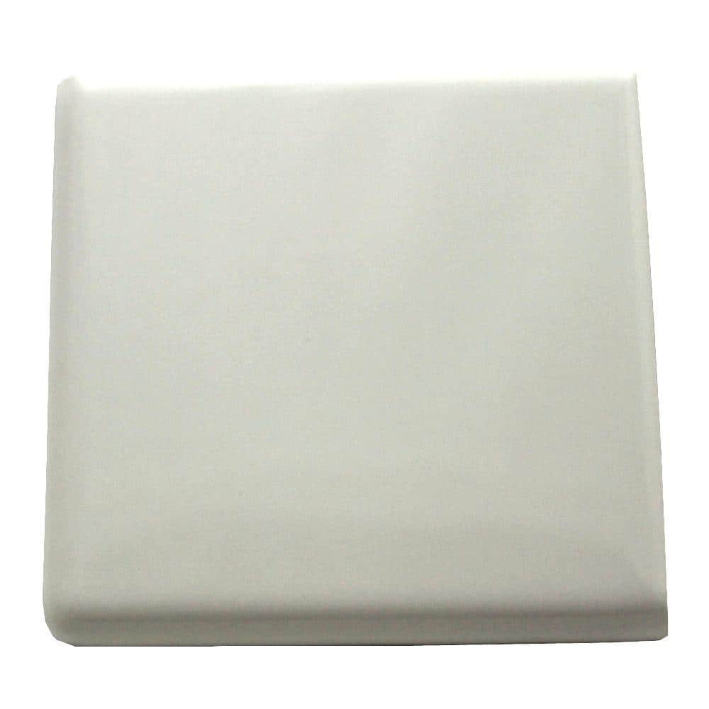 Daltile Semi-Gloss White 4-1/4 in. x 4-1/4 in. Ceramic Bullnose Out ...