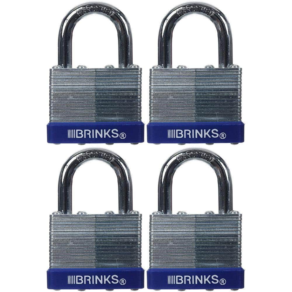 Brinks 1-9/16 in. (40 mm) Laminated Steel Padlock (4-Pack) 172-40401 ...