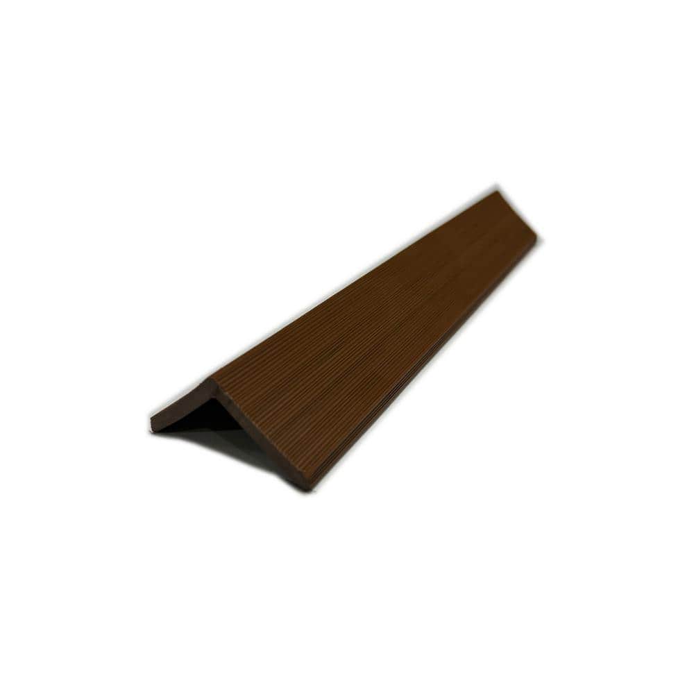 Ejoy 2 in. x 2 in. x 8.92 ft. Right Angle Teak Outdoor European Siding ...