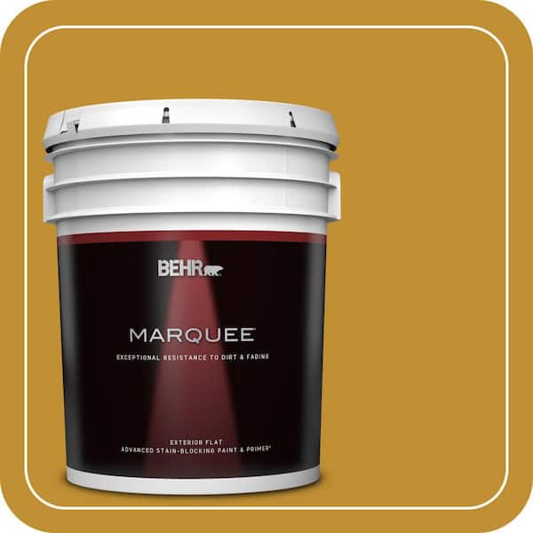 BEHR MARQUEE 5 gal. #M290-7 Turmeric Flat Exterior Paint & Primer ...