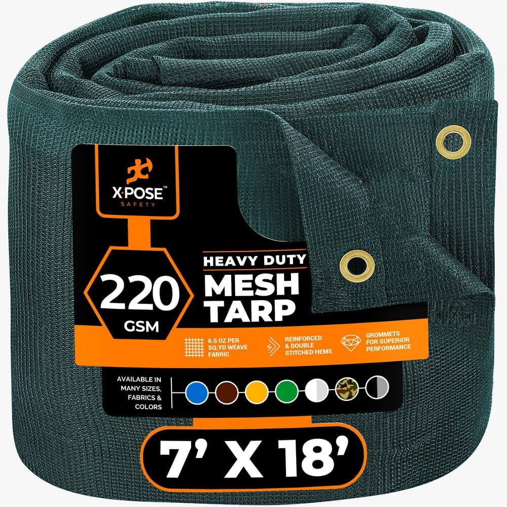 Reviews for XPOSE SAFETY 7 ft. x 18 ft. Heavy Duty Mesh Tarp - Green ...