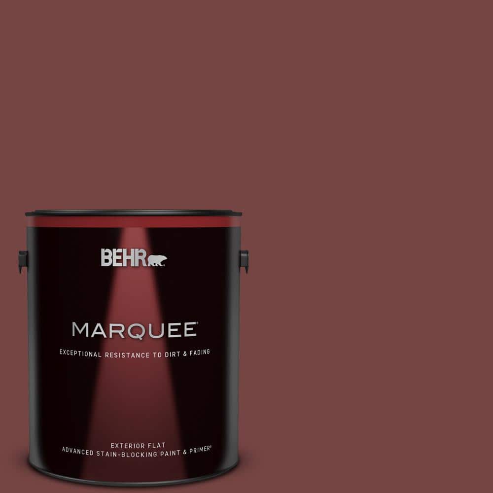 BEHR MARQUEE 1 gal. #S130-7 Cherry Cola Flat Exterior Paint & Primer ...
