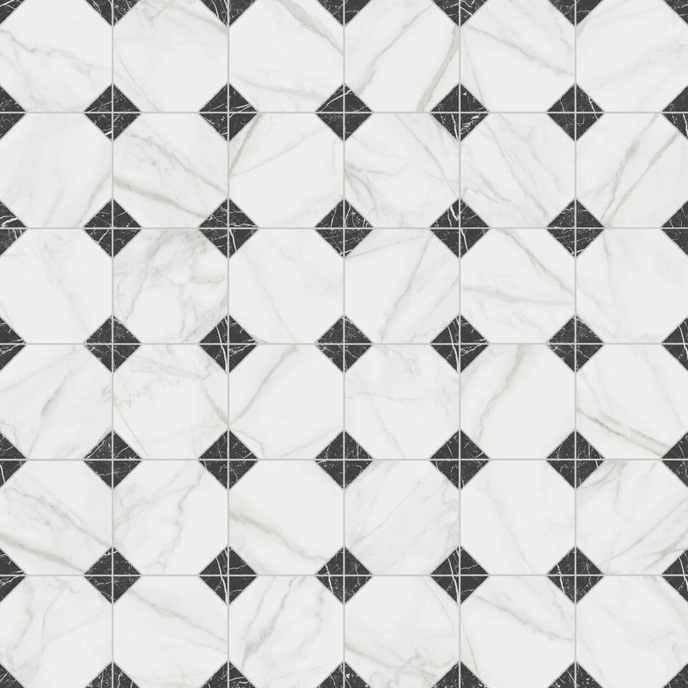 Merola Tile Merzoni Yard Marquina 17-7/8 in. x 17-7/8 in. Porcelain ...