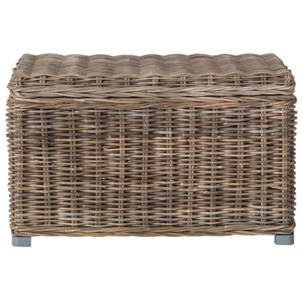 SAFAVIEH Mikasi Gray/Brown Wicker Basket SEA7018A - The Home Depot