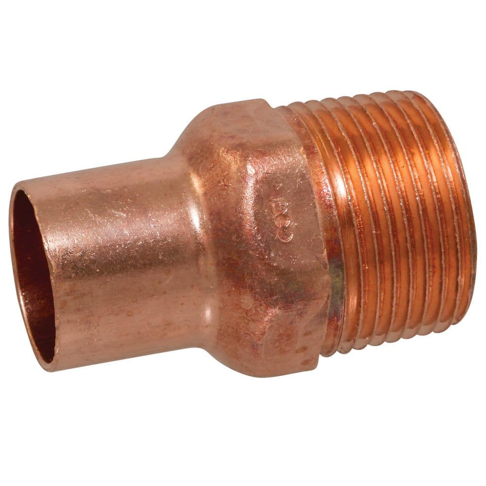 Everbilt 3/4 in. x 1 in. Copper Pressure Cup x MIP Male Adapter Fitting ...
